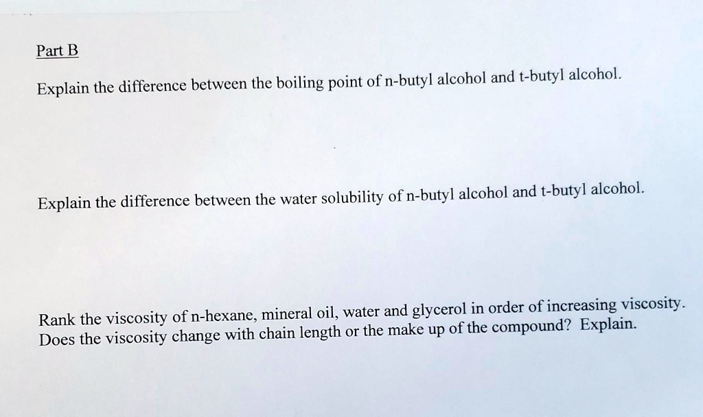 Part B Explain the difference between the boiling point of...