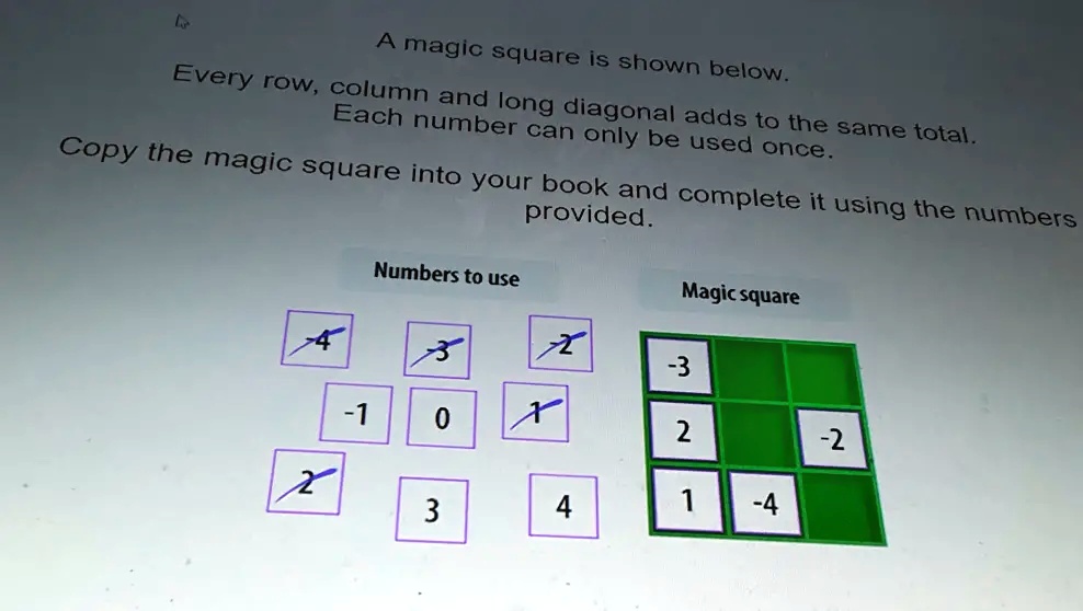 A magic square is shown below. Every row, column and long diagonal adds ...