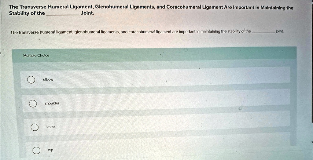 The Transverse Humeral Ligament, Glenohumeral Ligaments, and ...