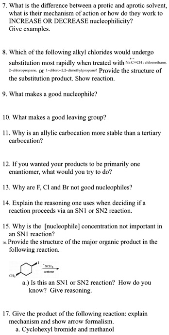 SOLVED: 7. What is the difference between protic and aprotic solvents ...