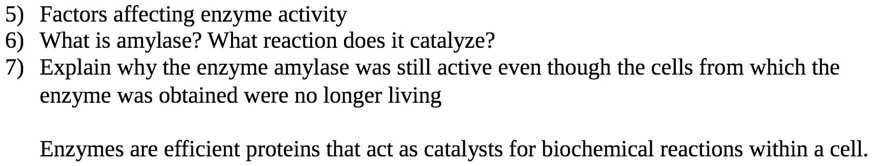 VIDEO solution: '5) Factors affecting enzyme activity 6) What is ...
