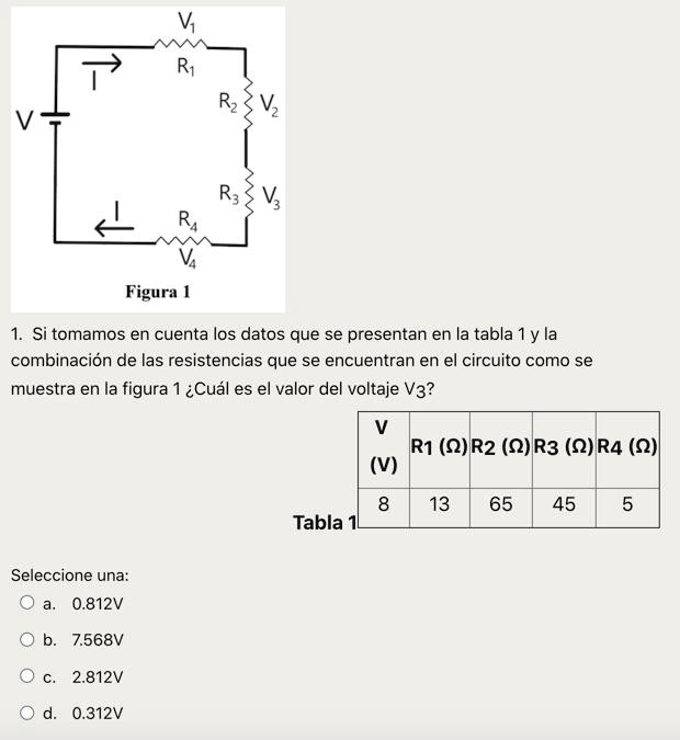 v V? R1 R2 V2 R3V3 RA 4 Va Figura 1 1. Si tomamos en cuenta los datos ...