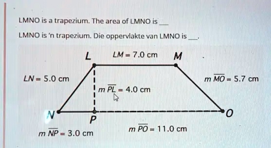 SOLVED: LMNO is a trapezium. The area of LMNO is 'n trapezium. Die ...