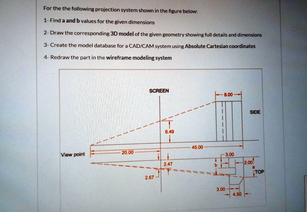 For the the following projection system shown in the figure below: 1 ...