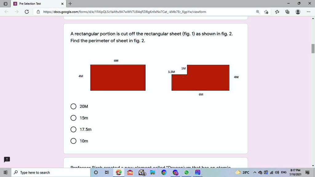 A rectangular portion is cut off from the rectangular sheet. Find the ...