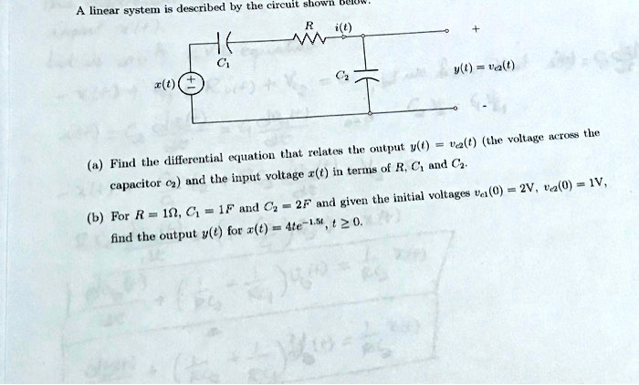 Solved A Linear System Is Described By The Equation It Ytvat A Find The Differential 