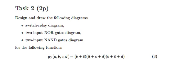 Task 2 (2p) Design and draw the following diagrams • switch-relay ...