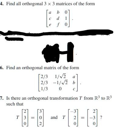 SOLVED:Find all orthogonal 3 x 3 matrices of the form Find an ...