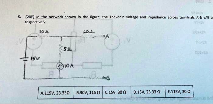 urgent in the network shown in the figure the thevenin voltage and ...
