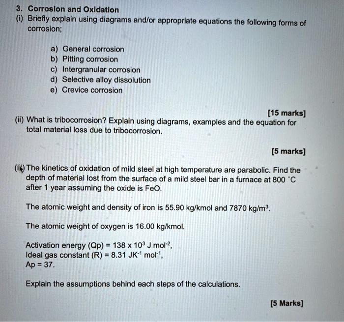 corrosion and oxldation briefly explain using diagrams andlor ...