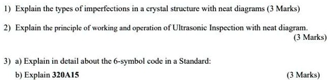 SOLVED: Explain the types of imperfections in crystal structure with neat diagrams. (Marks ...