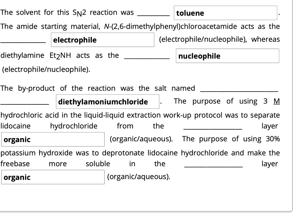 the solvent for this sn2 reaction was toluene the amide starting ...