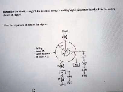 determine the kinetic energy k potential energy v and rayleighs ...