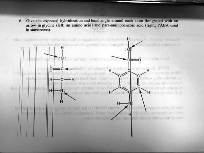 SOLVED: Give the expected hybridization and bond angle around each atom ...
