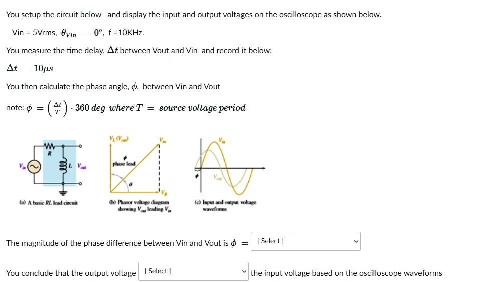 SOLVED: You set up the circuit below and display the input and output voltages on the ...