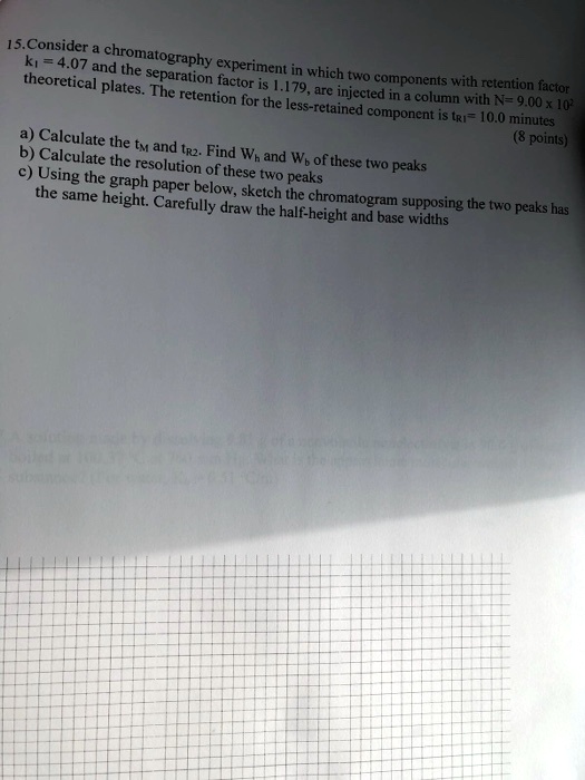 15. Consider a chromatography experiment in which two components with ...