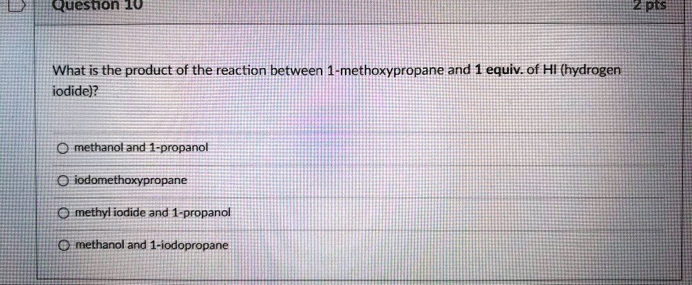 queston 10 epts what is the product of the reaction between 1 ...