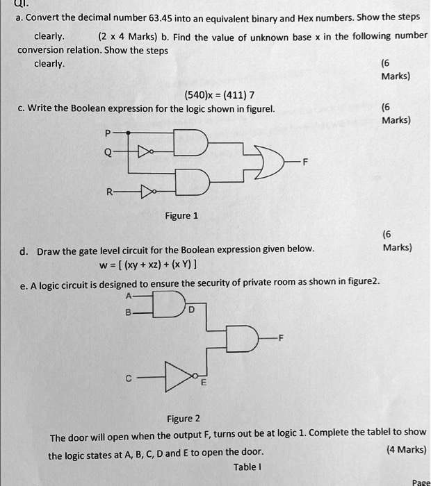 Solved 1 Convert The Decimal Number 6345 Into An Equivalent Binary And Hexadecimal Numbers