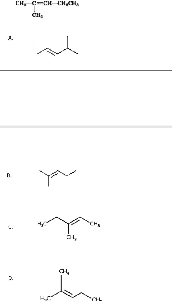 What is the bond line formula for the following compound? CH3C=CHCH2CH ...