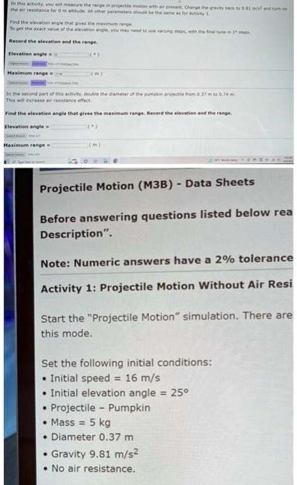 In this activity, you will measure the range in projectile motion with ...