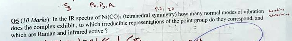 q5 10 marks in the ir spectra of nico4 tetrahedral symmetry how many ...