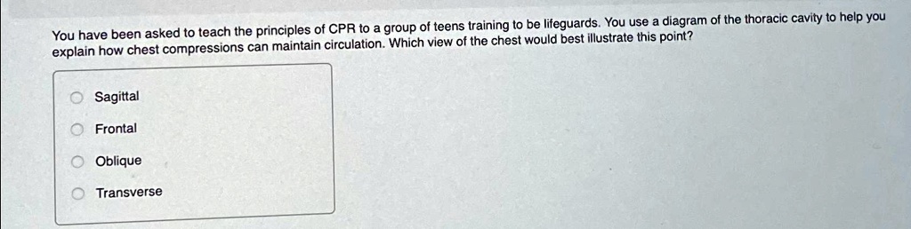 SOLVED: You have been asked to teach the principles of CPR to a group ...