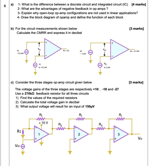 SOLVED: a) 1- What is the difference between a discrete circuit and an integrated circuit (IC ...