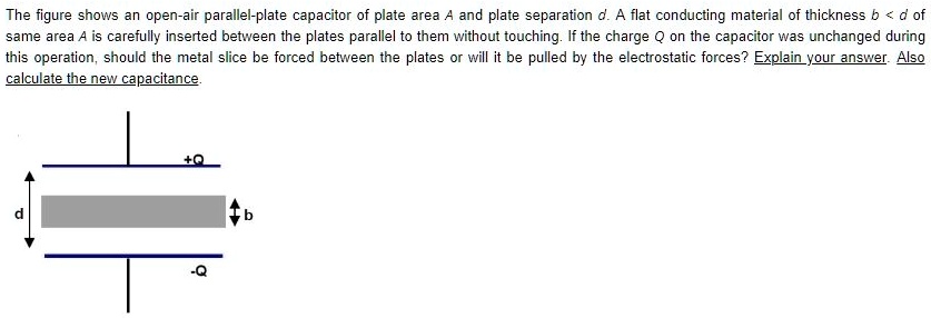 SOLVED: The figure shows an open-air parallel-plate capacitor of plate ...