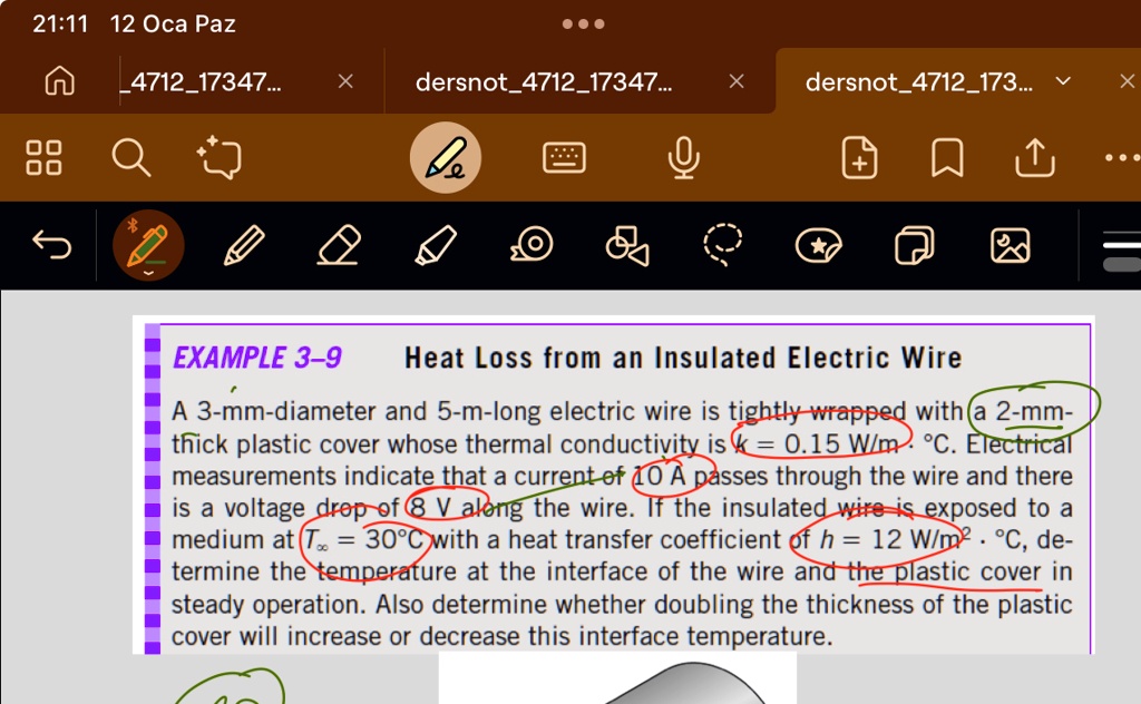 example 3 9 heat loss from an insulated electric wire a 3 mm diameter ...
