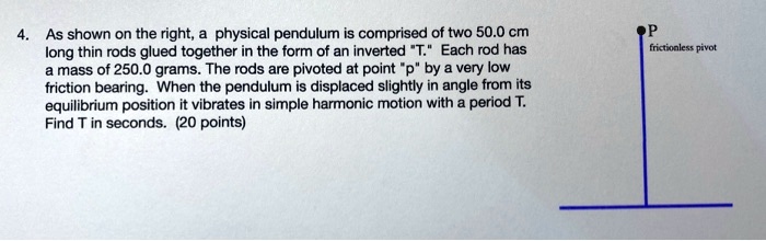 SOLVED: As shown on the right; physical pendulum is comprised of two 50 ...