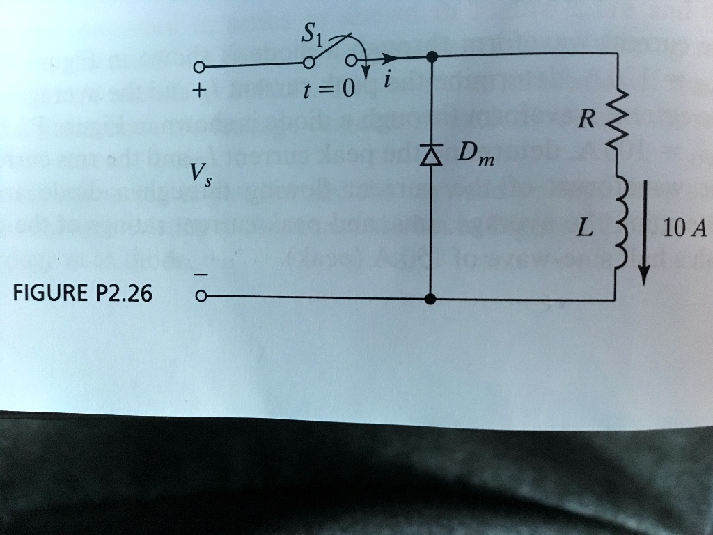 SOLVED: a diode circuit is shown in the figure with R = 10 ohms, L = 5 ...