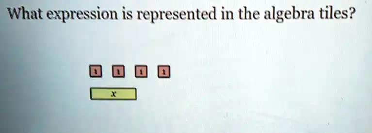SOLVED: What expression is represented in the algebra tiles?