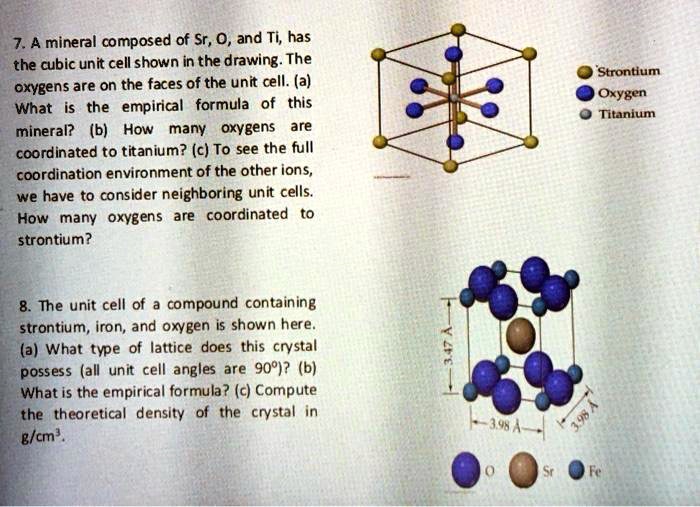 7a mineral composed of sr 0 and ti has the cubic unit cell shown in the ...