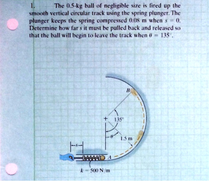 SOLVED: The 0.5-kg ball of negligible size is fired up the smooth ...