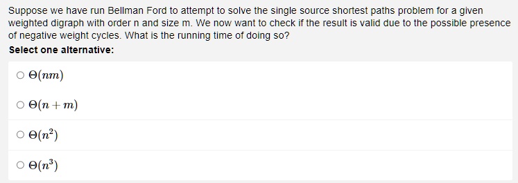 Suppose we have run Bellman Ford to attempt to solve the single source ...