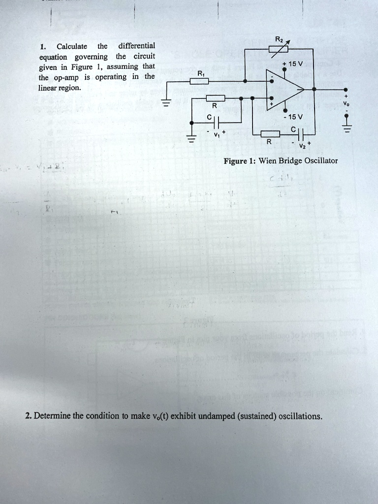 SOLVED: Calculate the differential equation governing the circuit given ...