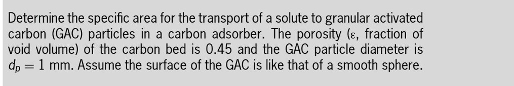 SOLVED: Calculate the area available for mass transfer. Determine the ...