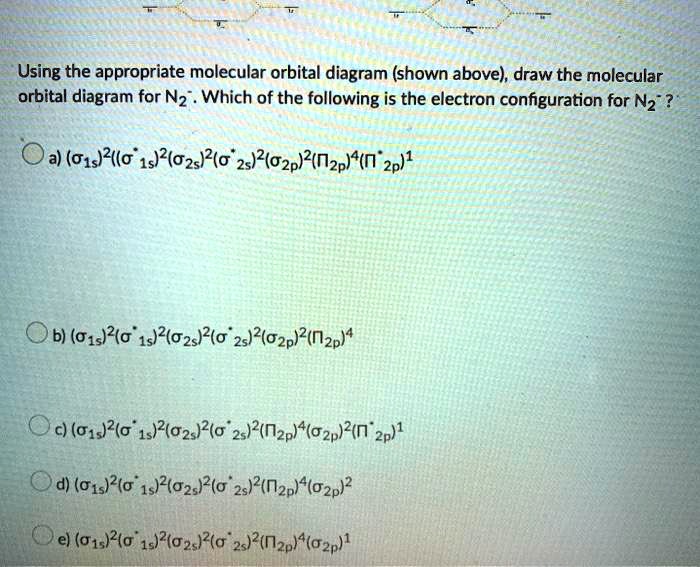 using the appropriate molecular orbital diagram shown above draw the ...