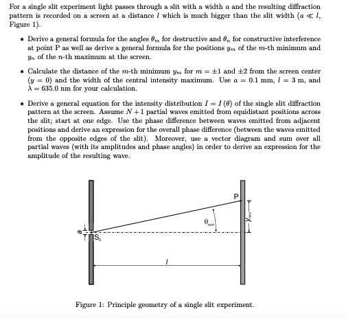 SOLVED: For a single slit experiment light passes through a slit with a ...