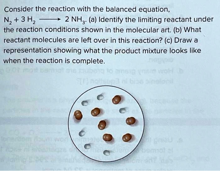 SOLVED: Consider the reaction with the balanced equation, Nz + 3 Hz 2 NHz (a) Identify the ...