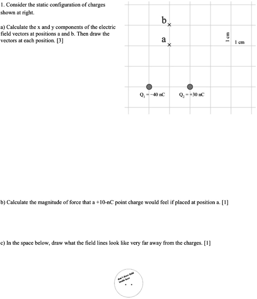 SOLVED: Consider the static configuration of charges shown at right: a ...