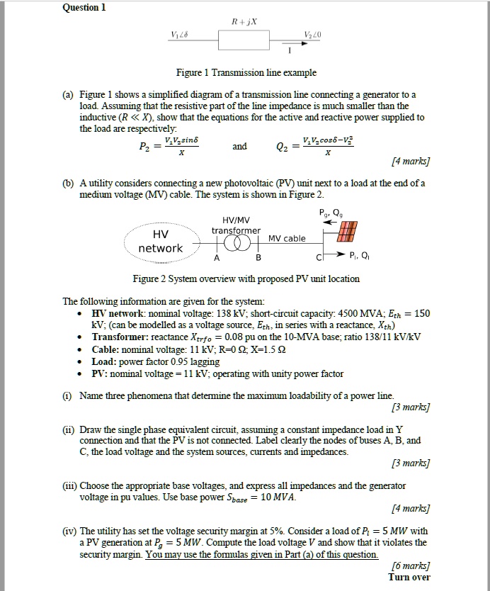 question 1 rjx v v0 figure 1 transmission line example a figure 1 shows ...