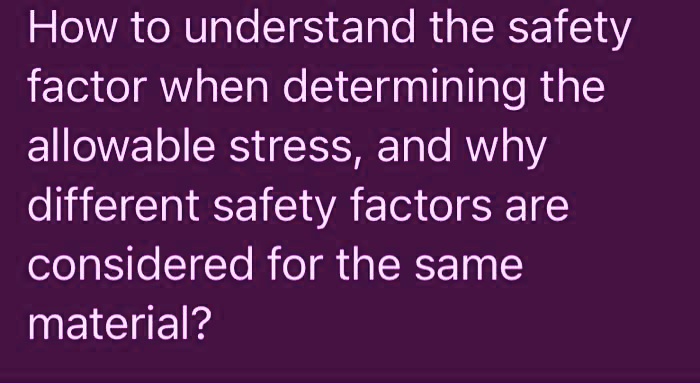 How to understand the safety factor when determining the allowable ...