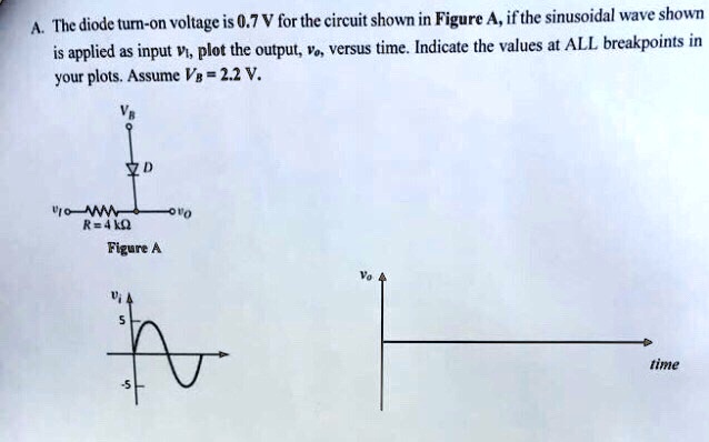 SOLVED: The diode turn-on voltage is 0.7 V for the circuit shown in ...