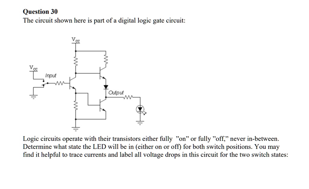 Question 30 The circuit shown here is part of a digital logic gate ...