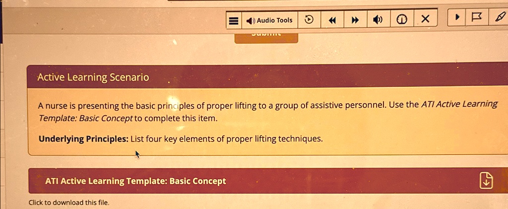 active learning scenario a nurse is presenting the basic principles of ...