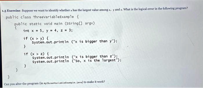 SOLVED: Texts: i.5 Exercise: Suppose we want to identify whether x has ...