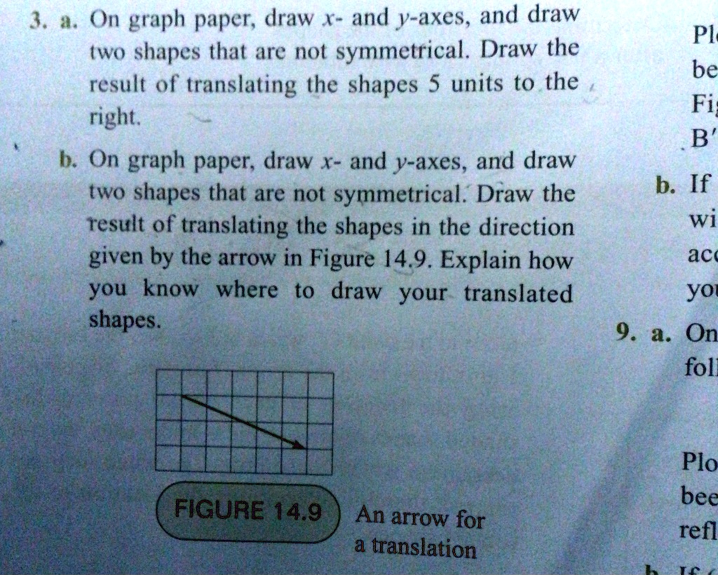 SOLVED: "% 4. On graph paper, draw X- and y-axes, and draw (wO shapes that are not symmetrical ...