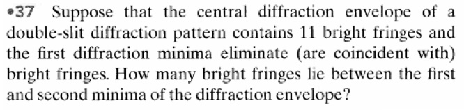 SOLVED: 37 Suppose that the central diffraction envelope of a double ...