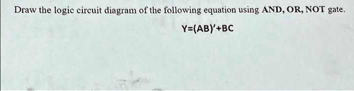SOLVED: Draw the logic circuit diagram of the following equation using ...